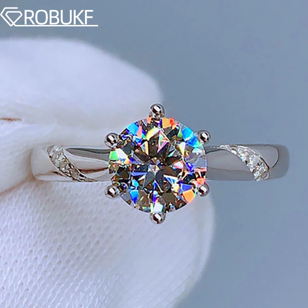 Anillo-de-moissanita-con-certificado-GRA-para-mujer-sortija-de ...