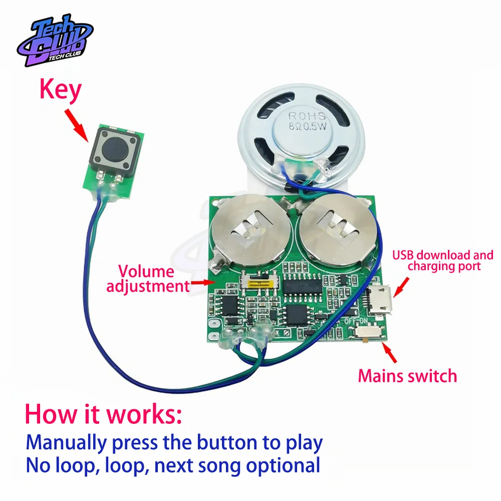 Recordable-Sound-Module-Button-Control-Sound-Chip-8M-MP3-WAV-Music ...