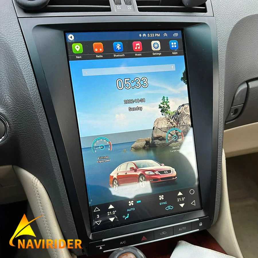 12.8inch Tesla Screen Android 12 Radio Car Player For For Lexus Gs300 ...