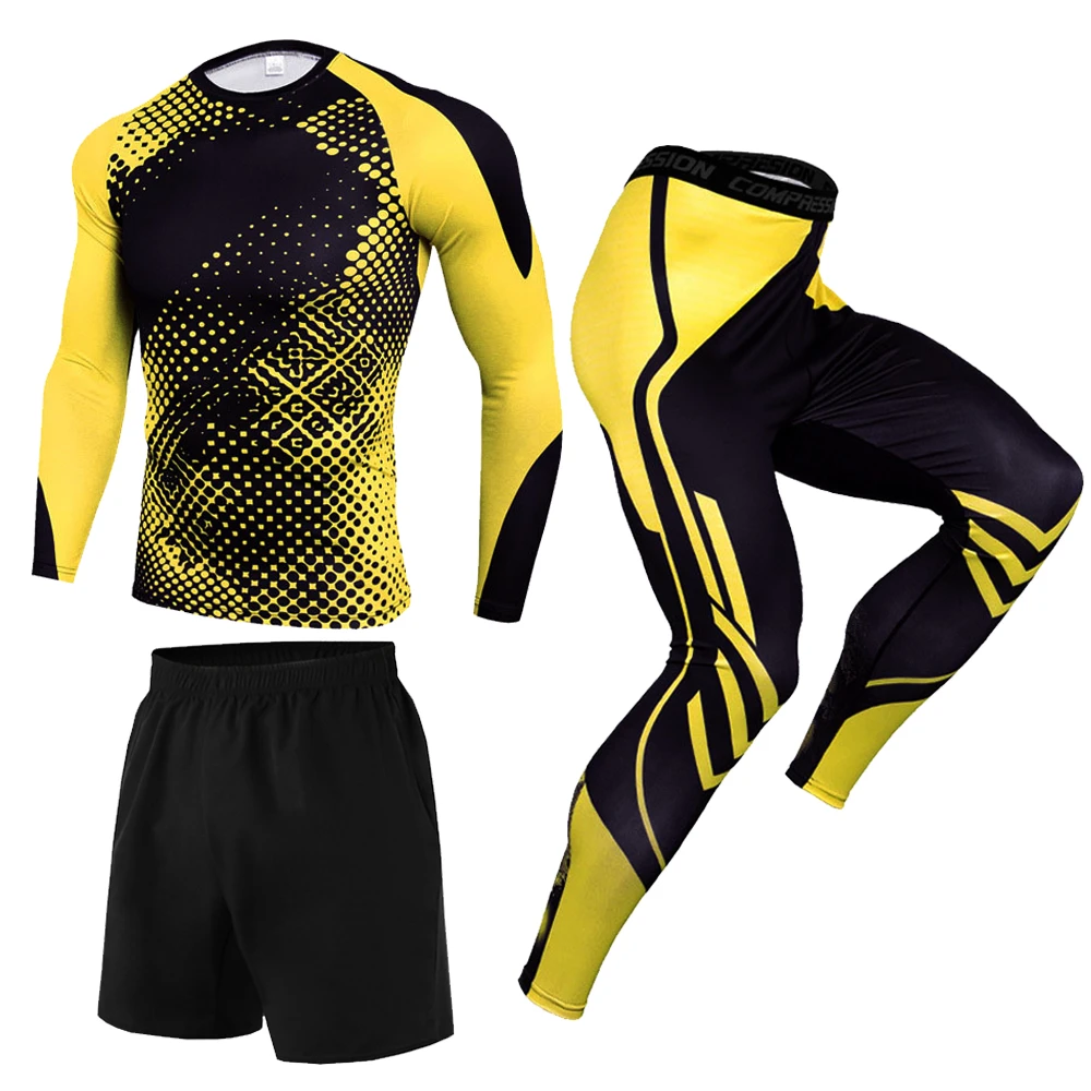 Men's Workout Sports Suit Gym Fitness Compression Sportswear Set ...