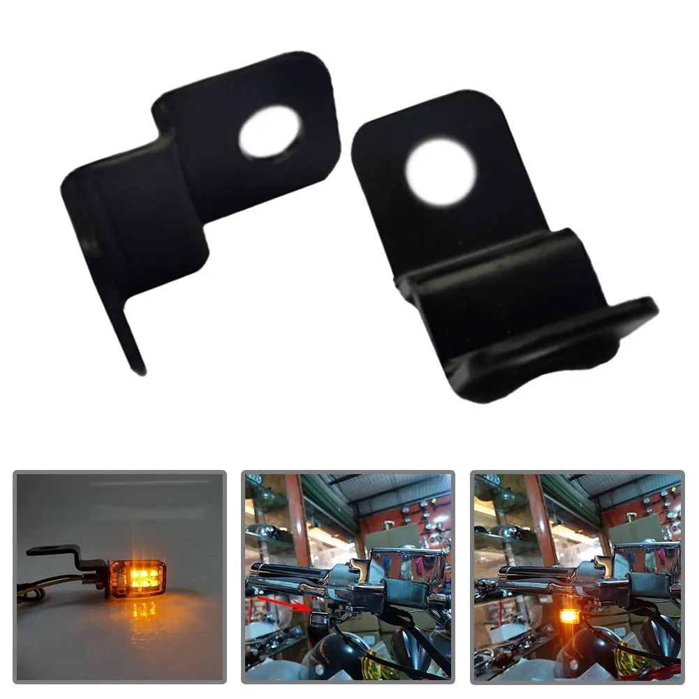 2pcs Universal Motorcycle Mount Bracket Led Mini Turn Signal Lights ...