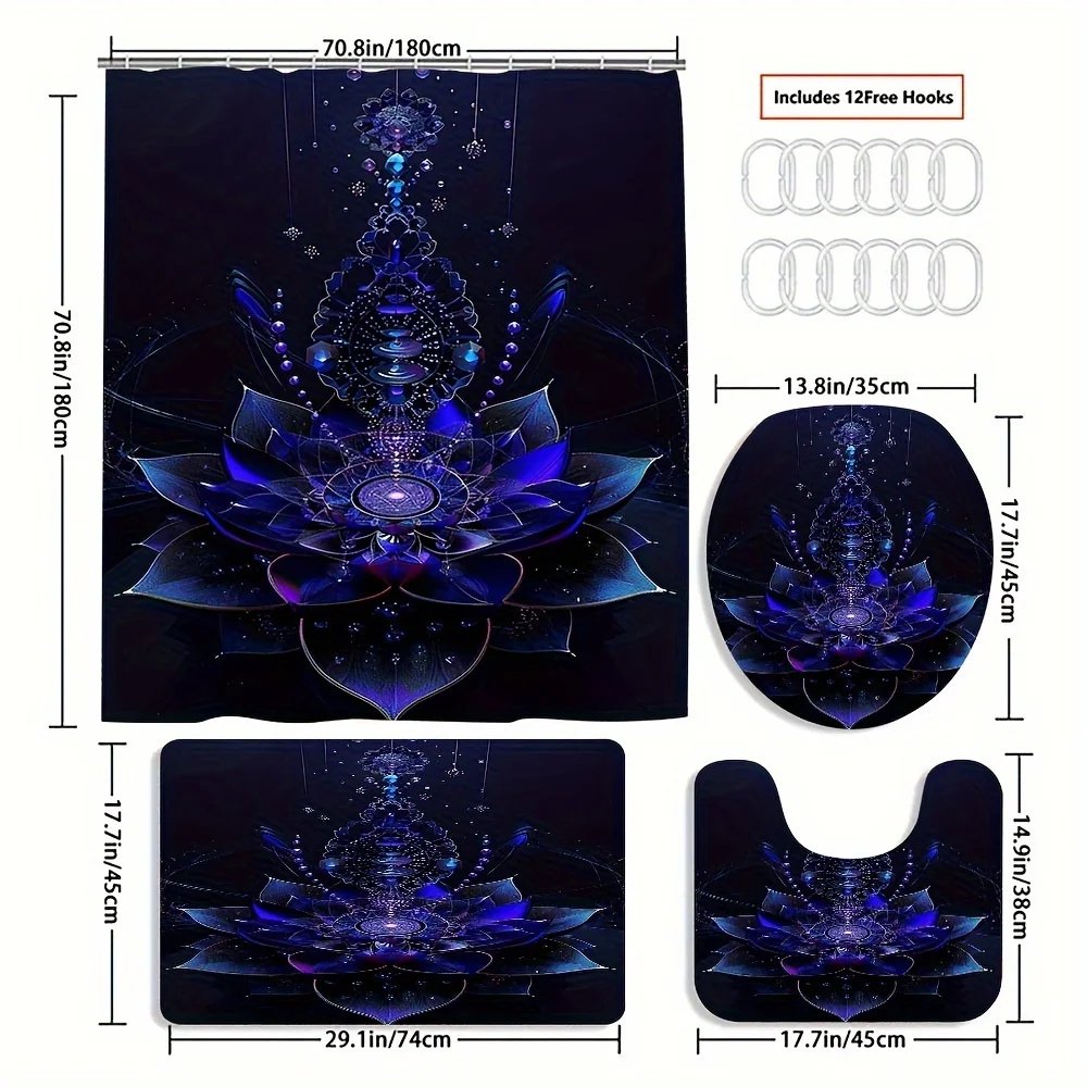 Mystic Blue Lotus Bathroom Set – About Cozy Living