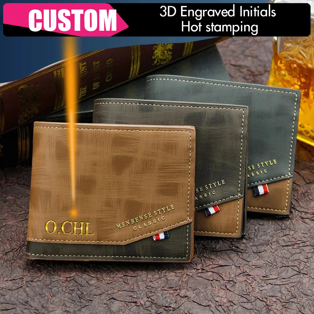 Personalized-Custom-Initials-Name-DIY-Wallets-Slim-Classic-Coin-Pocket ...