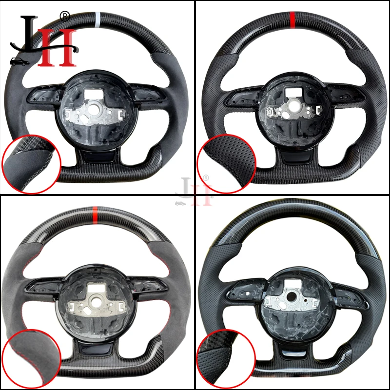 carbon-fibreHalf-perforated-multifunctional-steering-wheel-flat ...