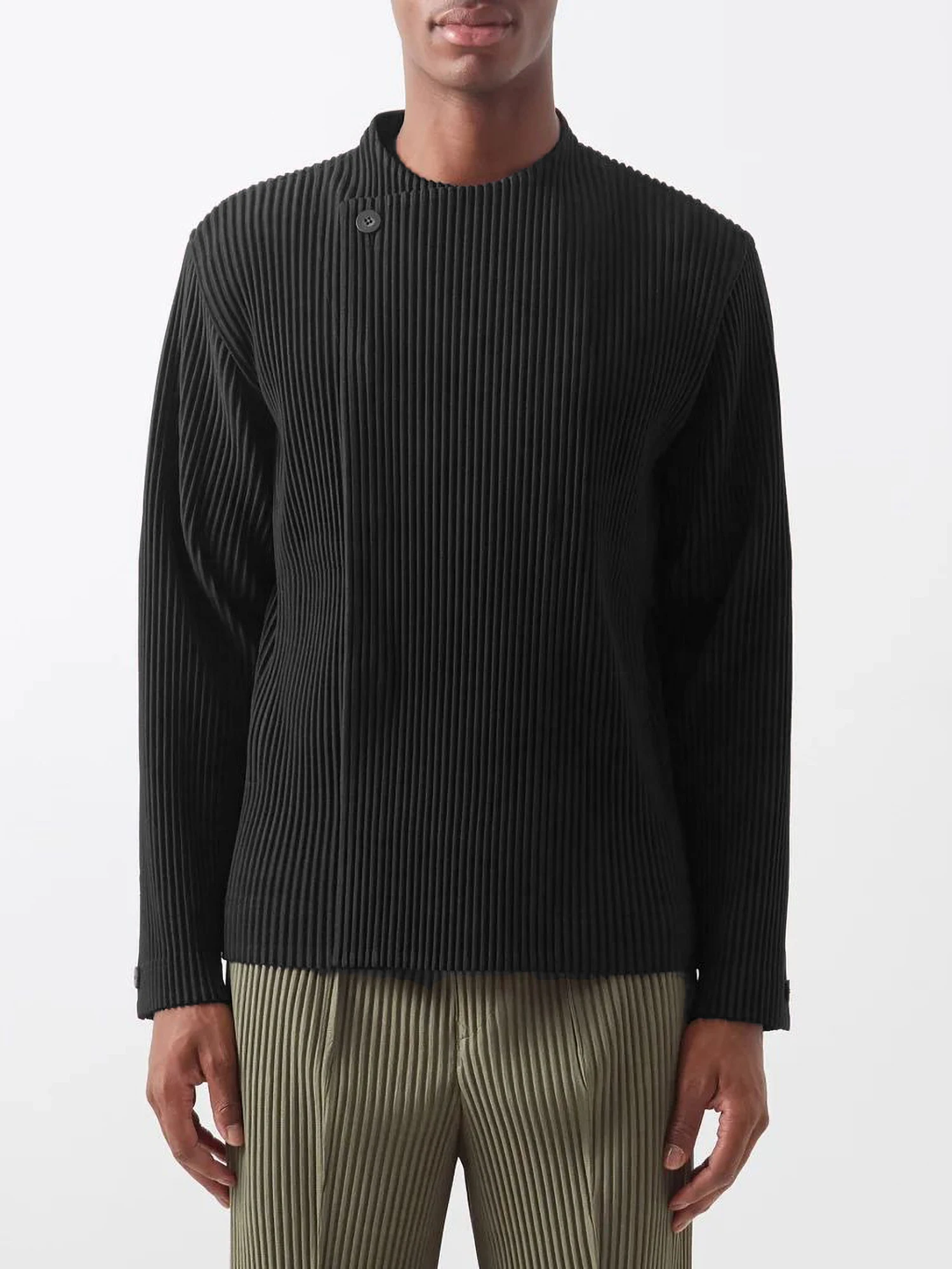 MI-TEMPIO-Men-s-Elegant-Pleated-Heavy-Jackets-with-Side-Button-Bombers ...