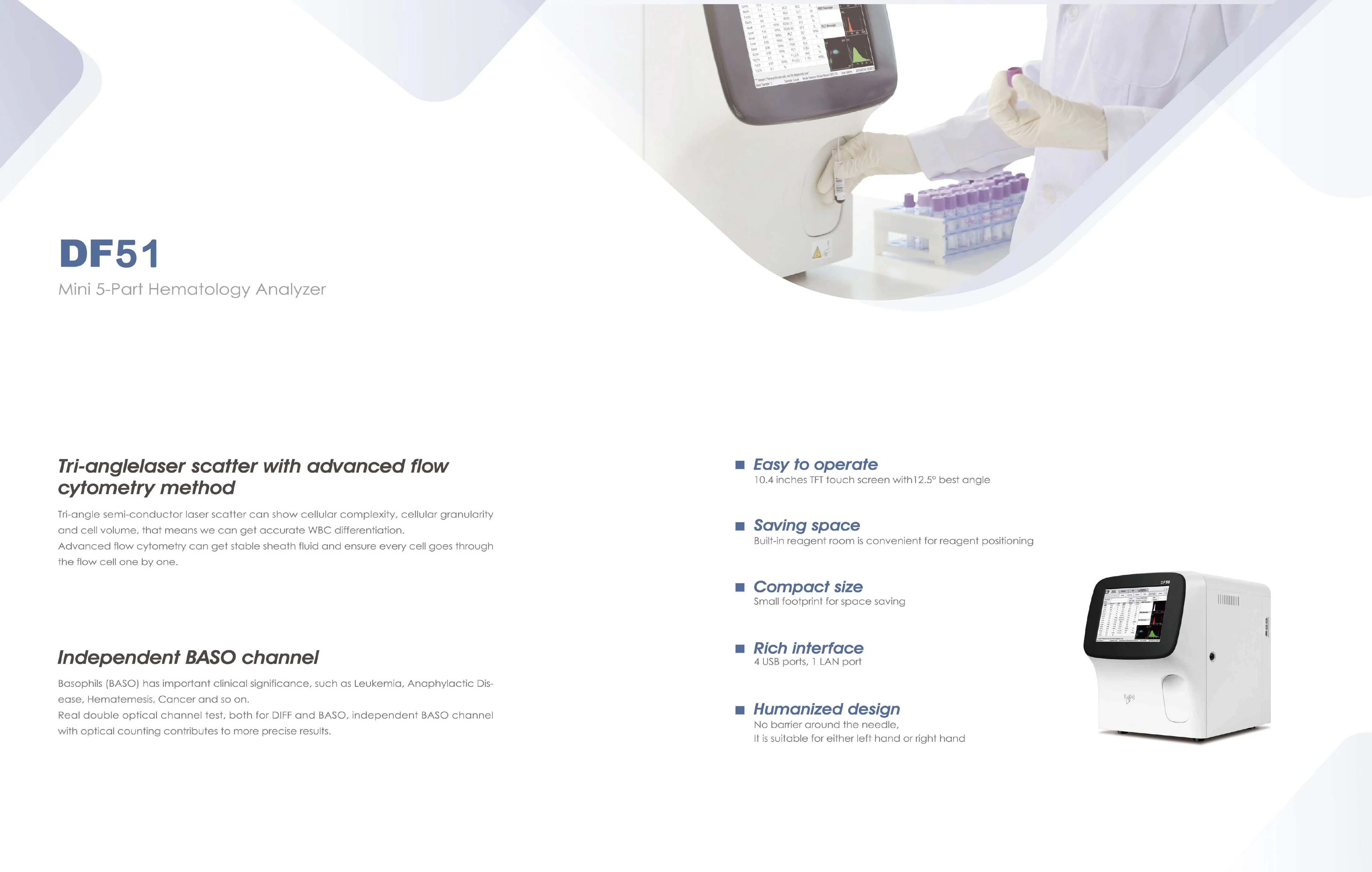 Auto Hematology Analyzer with CBC machine Blood Test Machine Complete ...