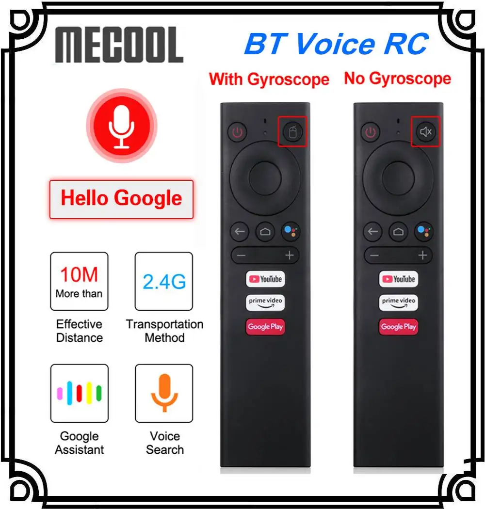 Mecool BT Voice Remote Control Replacement for Android TV Box S905X4 ...