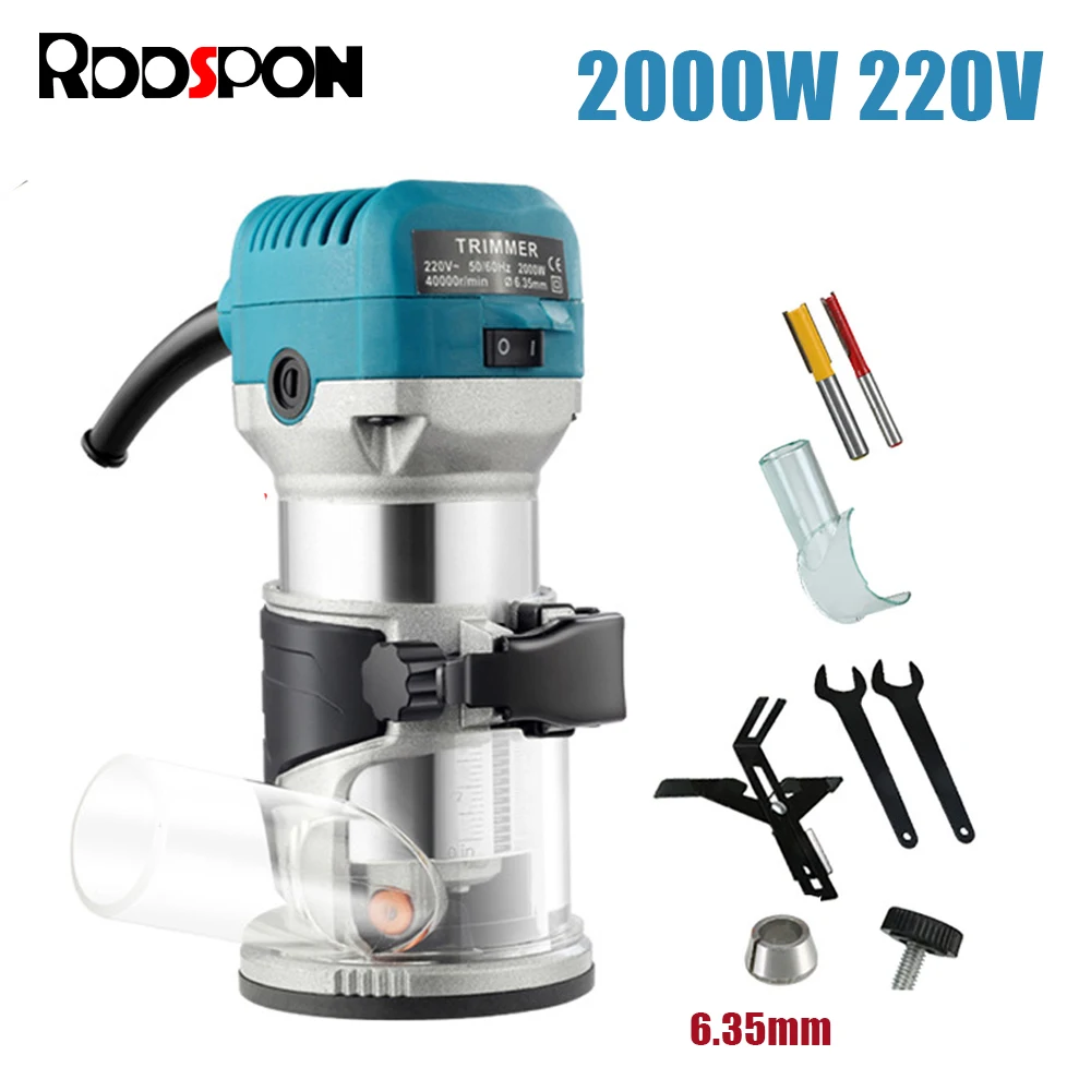 220V-2000W-Electric-Wood-Router-Electric-Trimmer-Woodworking-Milling ...