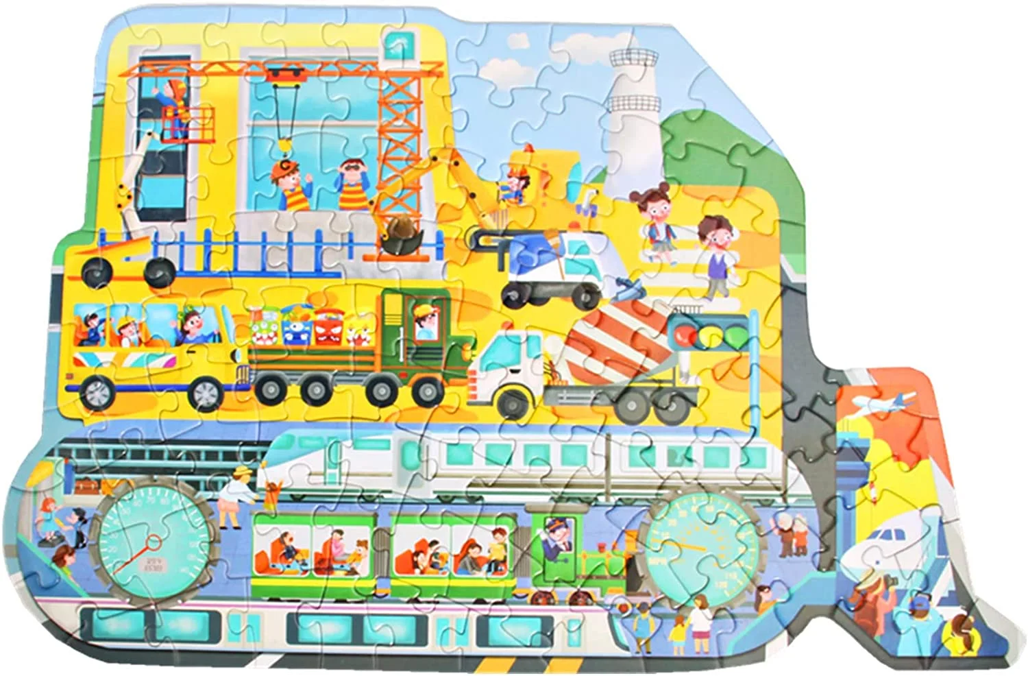 Puzzles for Kids Ages 4-10,100 Piece Puzzles for Kids Bulldozer ...