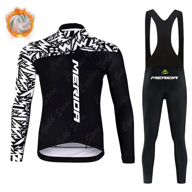 New-Winter-Thermal-Fleece-Cycling-Clothing-Set-Merida-Mens-Long-Sleeves ...
