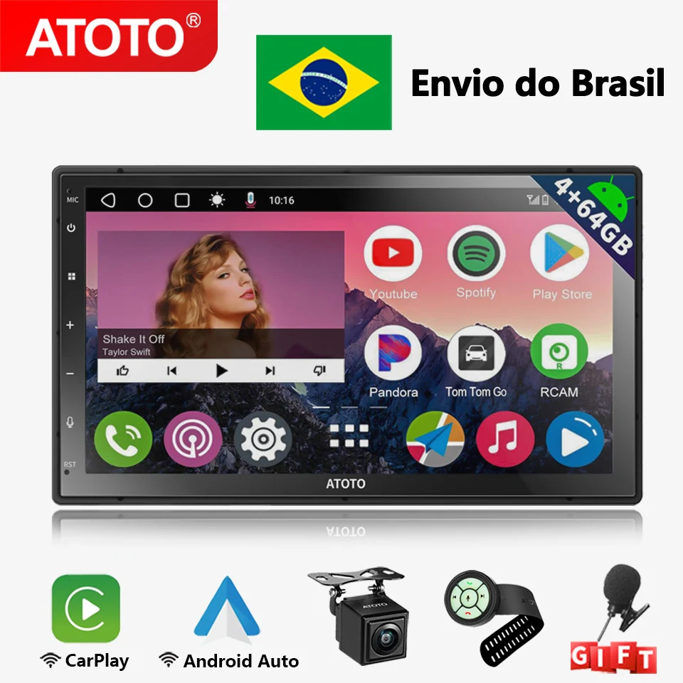 ATOTO-Android-Car-Stereo-Duplo-2-Din-N-cleo-8-R-dio-4GB-com-Bluetooth ...