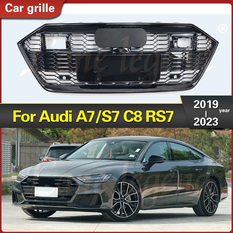 Car ABS grille fit for Audi A7/S7 C8 2019-2023 Modify For RS7 Style ...