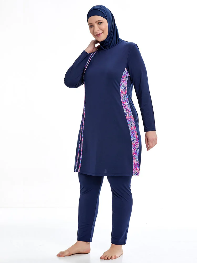 3PCS-Plus-Size-Burkini-Femmes-Modest-Muslim-Women-Swim-Suit-Swimwear ...