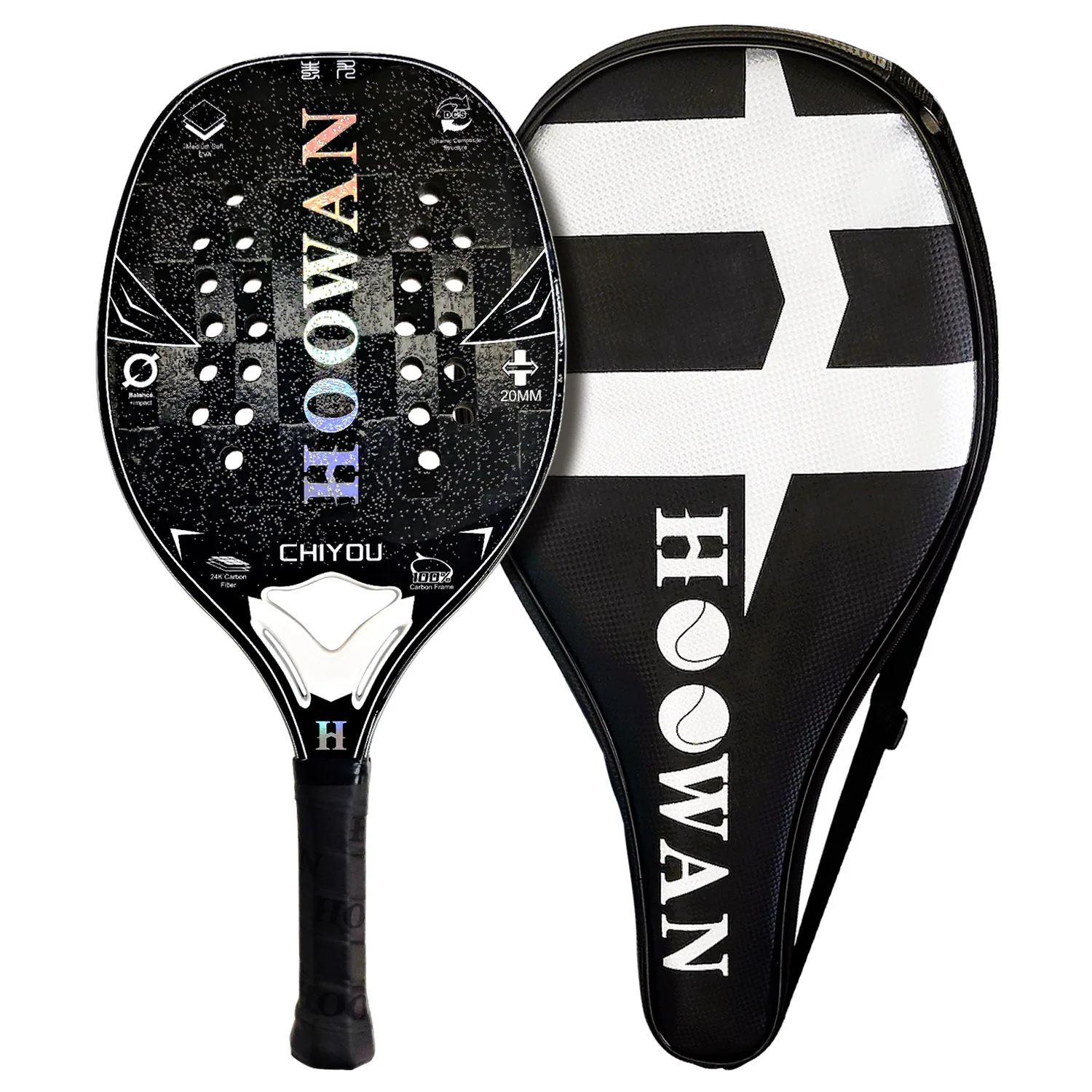 HOOWAN-Chiyou-24K-Beach-Tennis-Racket-Carbon-Fiber-with-20mm-Carbon ...