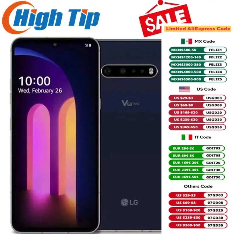 Original-Unlocked-LG-V60-5G-ThinQ-Moilble-Phone-V600TM-V600N-V600AM-6-8 ...
