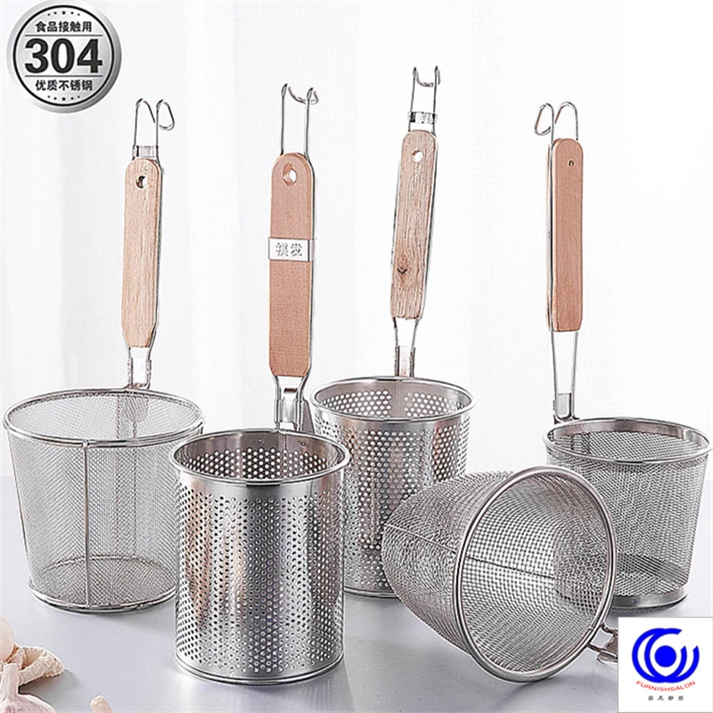 304 Stainless Steel Colander Hot Filter Pasta Spoon Cooking Soup Powder ...
