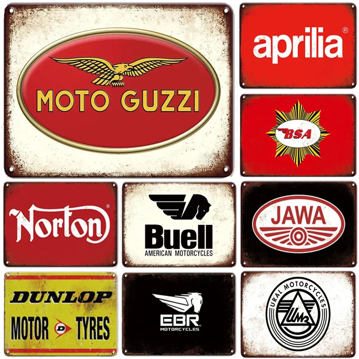 Moto Tyres Metal Tin Signs Buell Wall Decoration Plaque Vintage Art ...