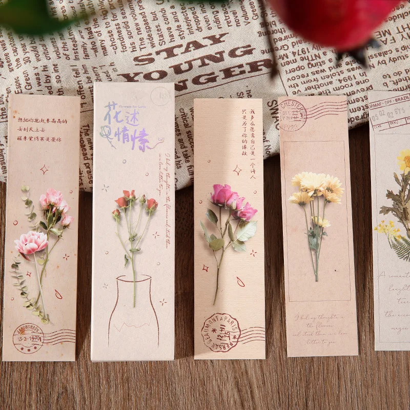 30pcs-1lot-bookmark-Flower-bouquet-bookmarks-message-Cards-bookmark-for ...