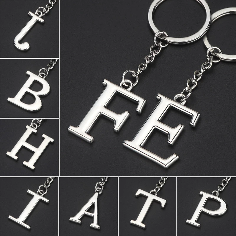 Alphabet Keychain Stainless Steel | Stainless Steel Key Chain Letter ...