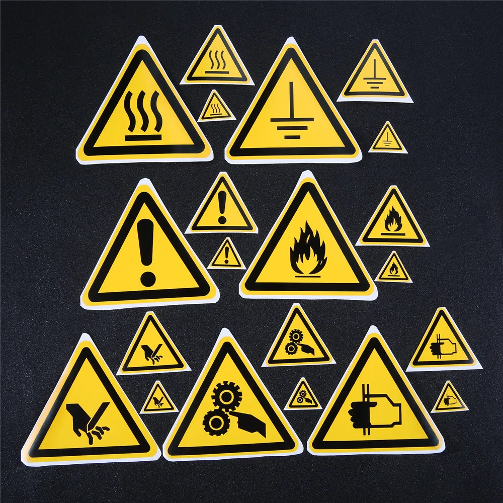5Pcs-Triangle-Warning-Sign-Sticker-25-50-100mm-Security-Logo-Stay-Safe ...