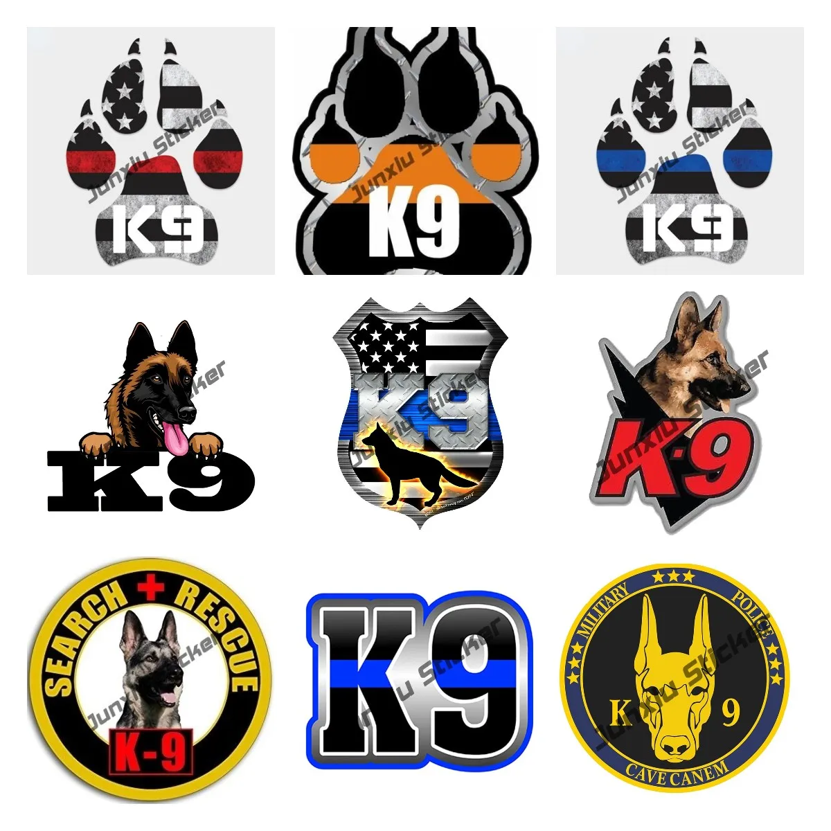 Blue Line Shield K9 Dog Sticker Shepherd Funny Car Sticker Vinyl Decal ...