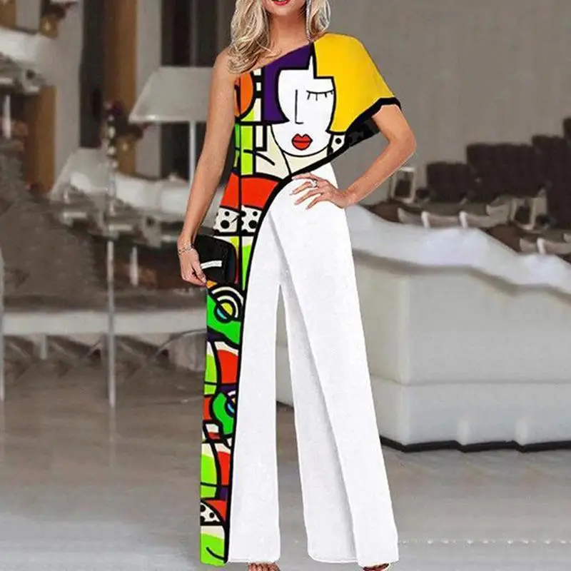 Women-Jumpsuits-Fashion-3D-Printing-Pattern-One-Piece-Overalls-Casual ...