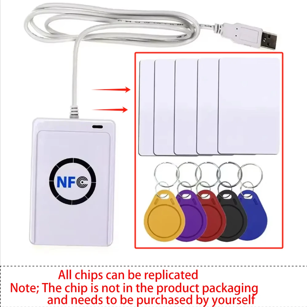 NFC Reader USB ACR122U contactless smart ic Card and writer rfid copier ...