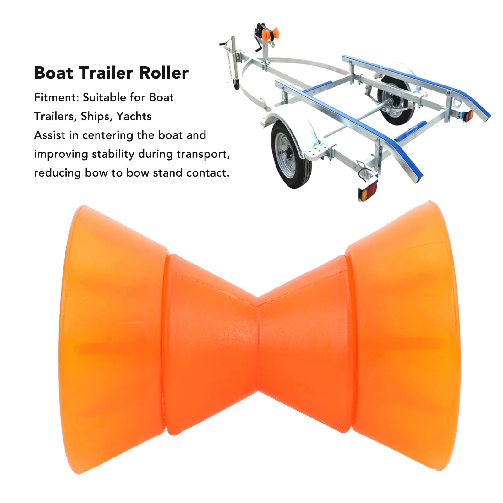 Boat Trailer Roller PU 1/2in Shaft 6.9in Length Shock Absorption ...