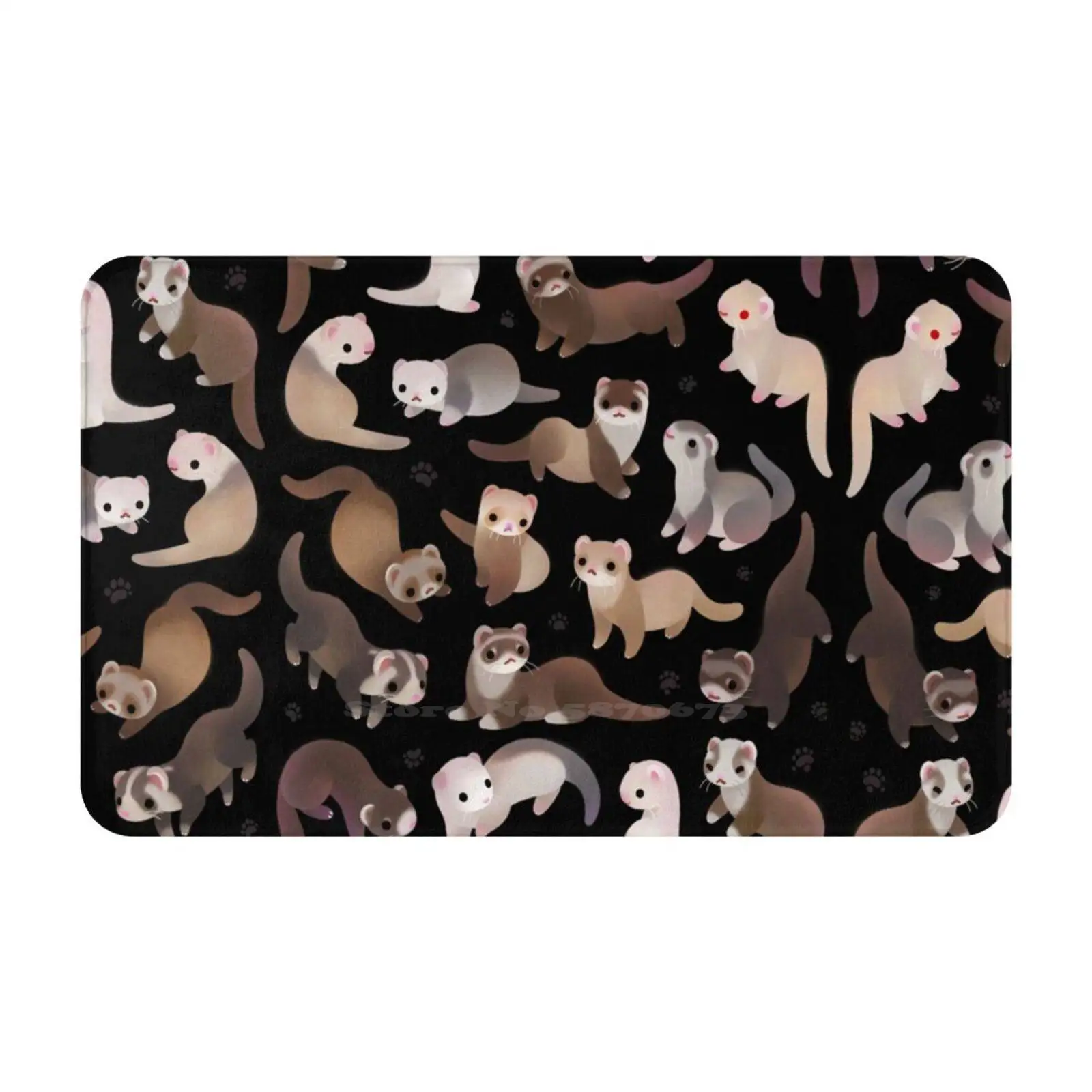 Ferret-Dark-Soft-Cushion-Car-Home-Carpet-Door-Mat-Weasel-Sable-Ferret ...