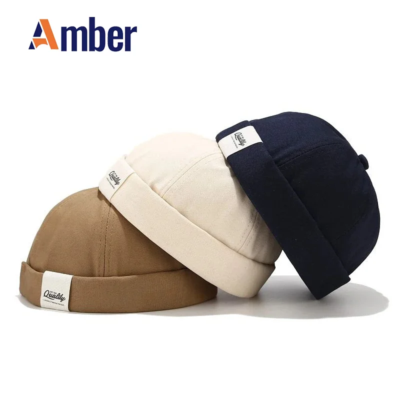 Amber-Docker-Cap-Without-Visor-Brimless-Caps-Men-Beanies-Dome-Soild ...