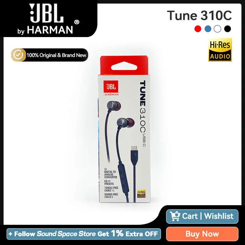 JBL-TUNE-310c-T310C-USB-C-Wired-Hi-Res-In-Ear-Headphones-Type-C ...