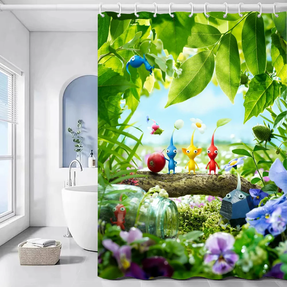 P-PIKMIN-Shower-Curtains-for-Bathroom-Curtain-Bath-Sets-Accessories ...