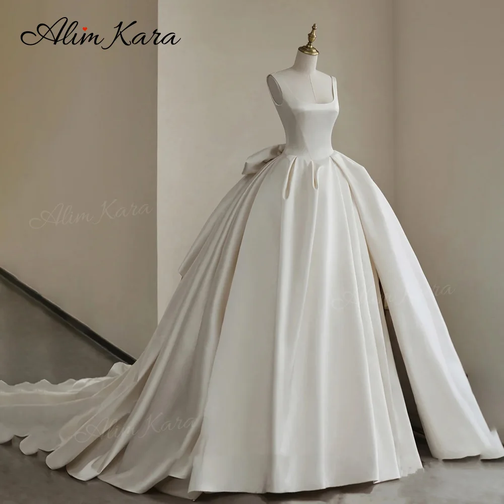 Alim-Kara-Sleeveless-Split-Ball-Gown-Wedding-Dress-2024-Satin-Square ...