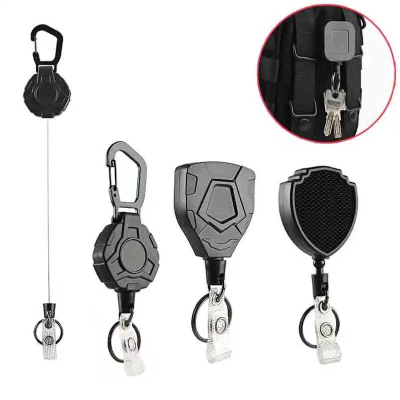 Heavy-Duty-Retractable-Key-Chains-Pull-Reel-Carabiner-Strong-Steel-Wire ...