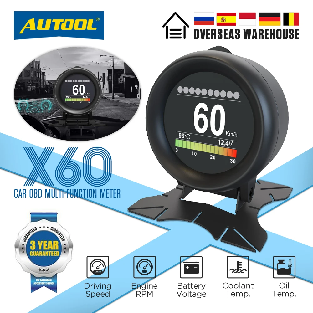 Autool-X60-OBD2-Carro-Digital-Speedmeter-computador-de-bordo-Display ...