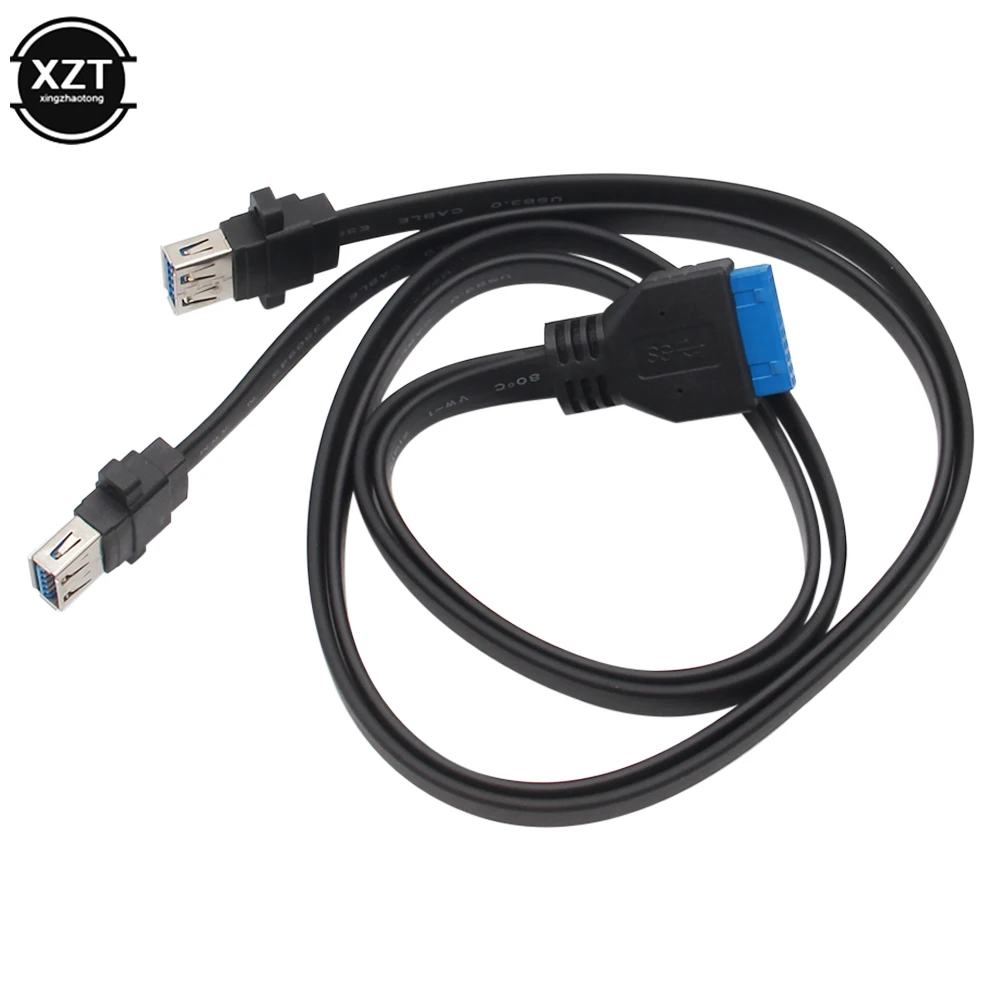 2Ports-Dual-USB-3-0-Type-A-Female-to-20-Pin-Header-Motherboard-Adapter ...