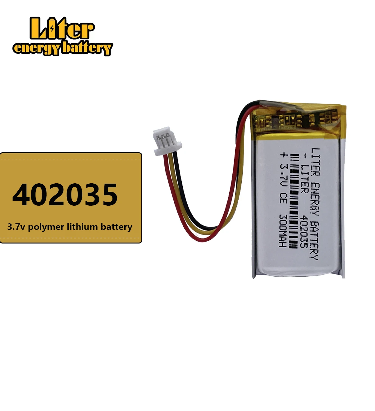 JST-PH-1-0mm-3-pin-3-7V-300mAH-402035-Polymer-lithium-ion-Li-ion ...
