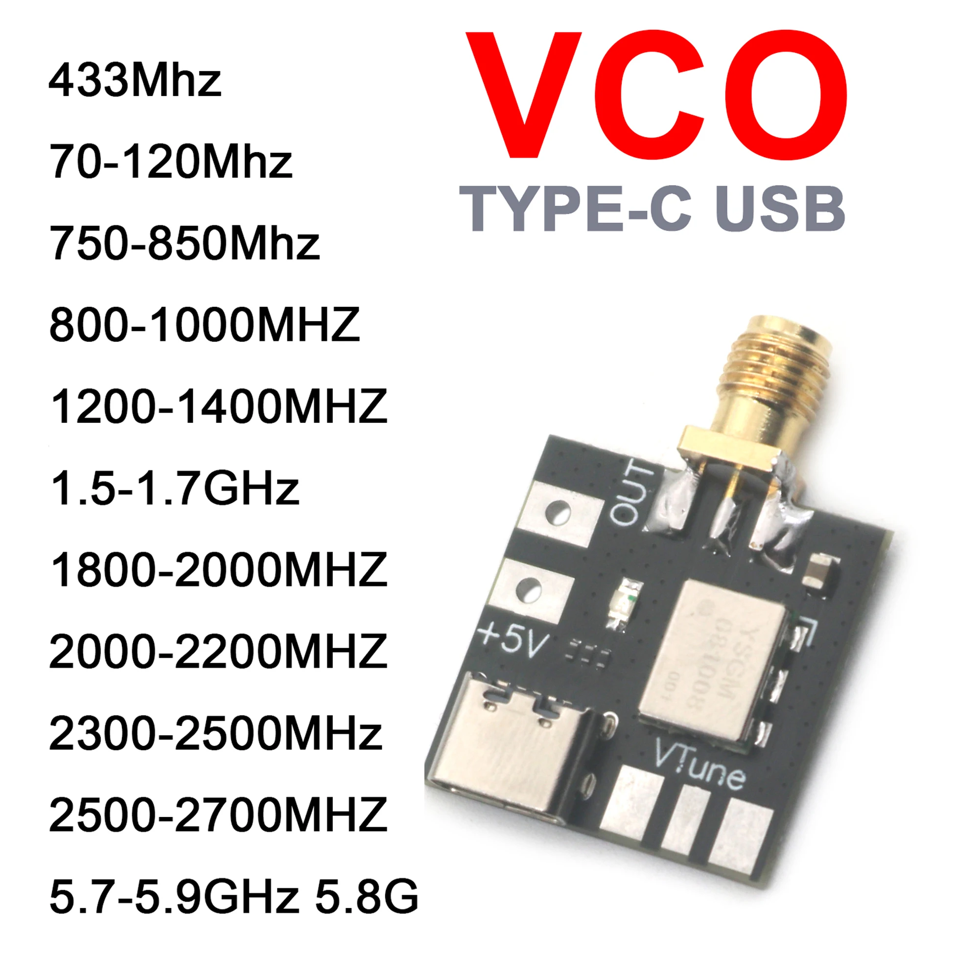 70Mhz-5-8Ghz-RF-VCO-Development-Board-Voltage-Controlled-Oscillator ...
