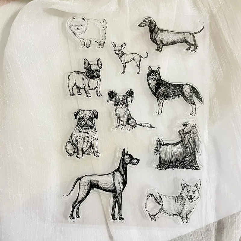 cute-animal-dog-Clear-Stamp-Transparent-Silicone-Stamp-Seal-Sheet-For ...