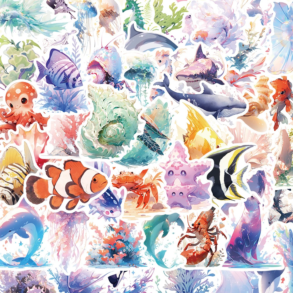 Ocean Stickers 1000pcs Sea Animal Stickers, 1.5in Ocean Animal Fish ...