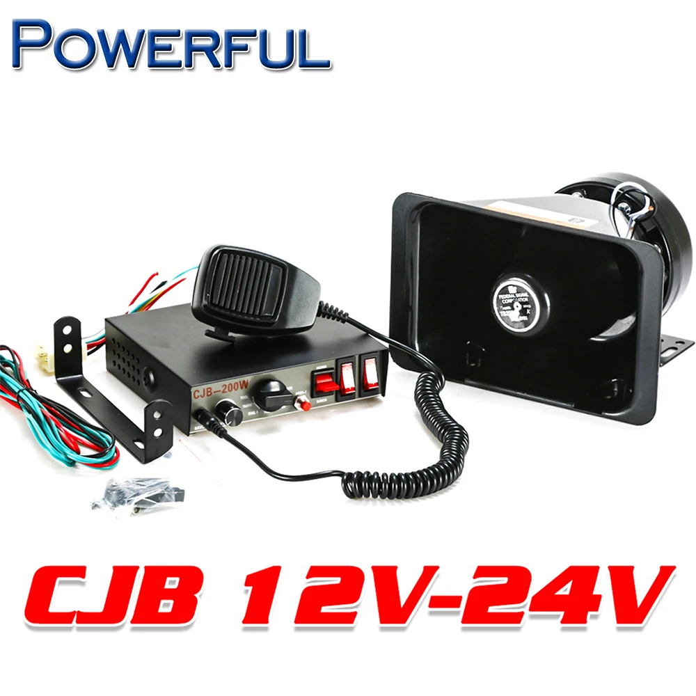 200w 8 Tones Cjb Loud Car Horn Police Fire Emergency Siren With ...