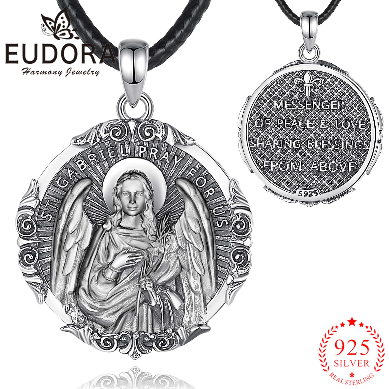 Eudora-925-Sterling-Silver-Saint-Gabriel-Archangel-Necklace-Vintage ...