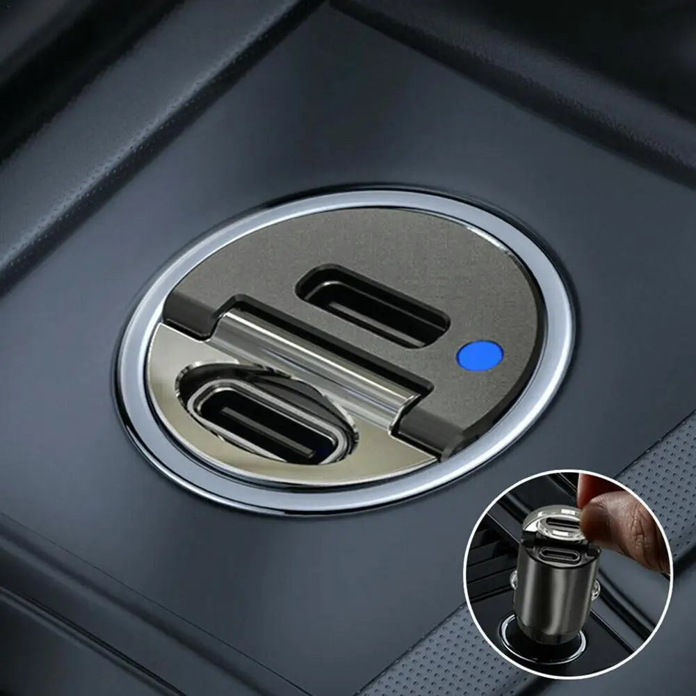 100W Mini Car Charger QC3.0 PD3.0 Fast Charging G USB Socket Charger ...