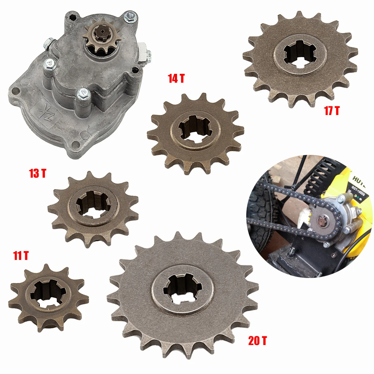 Front-Gear-Box-Sprocket-T8F-11T-13T-17T-20T-Pinion-Sprocket-Chain-Cog ...