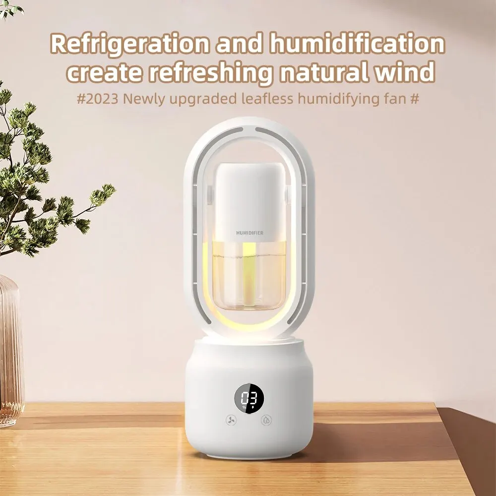 HX872-New-Desktop-Fan-Spray-Humidifier-Quiet-Smart-Screen-Display-Home ...