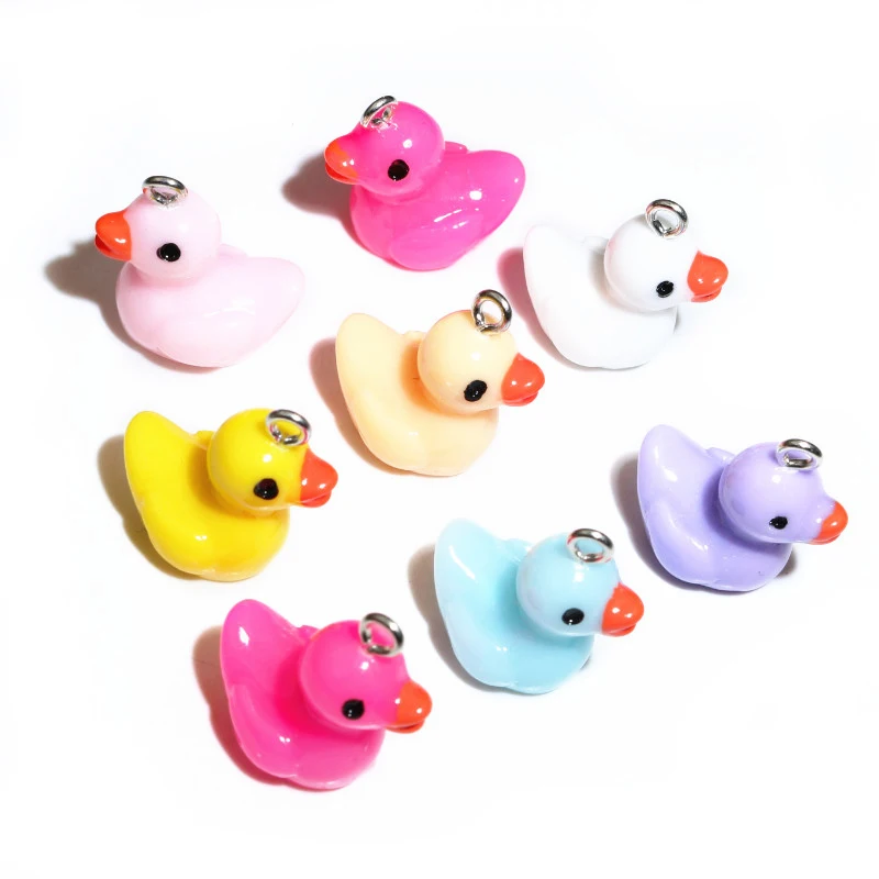 10Pcs-18x21mm-7-Colors-Mixed-Duck-Resin-Earring-Charms-Diy-Findings ...