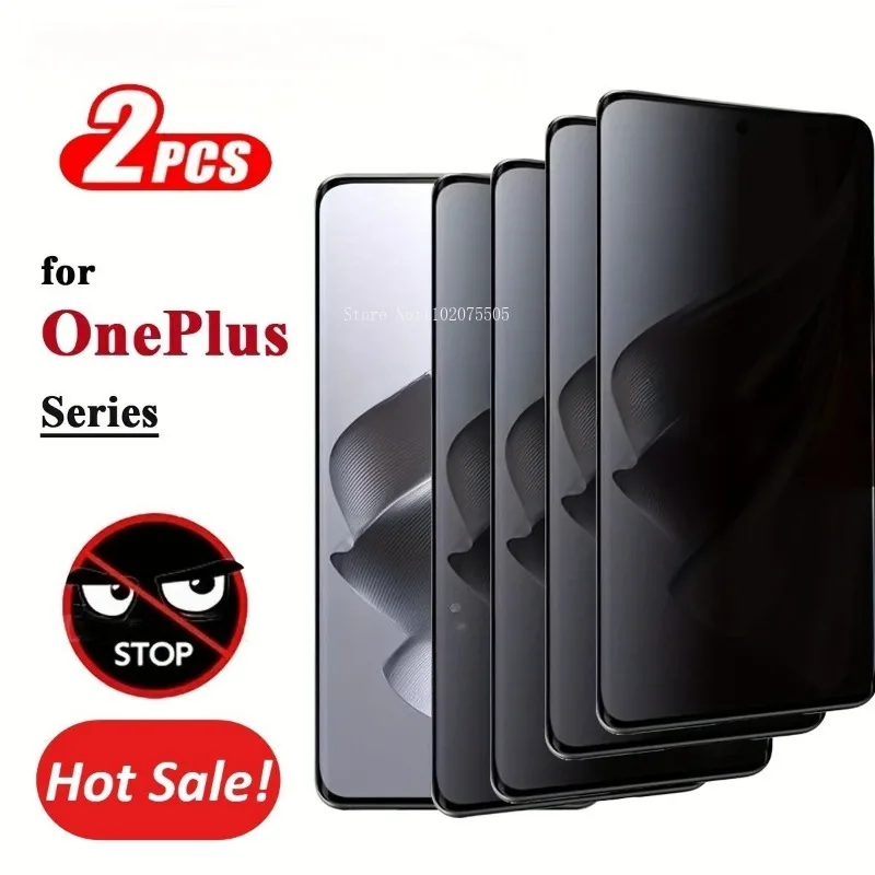 2Pcs Privacy Tempered Glass for OnePlus 13S/13R/12/12R/11/10R/10T/10 9 ...