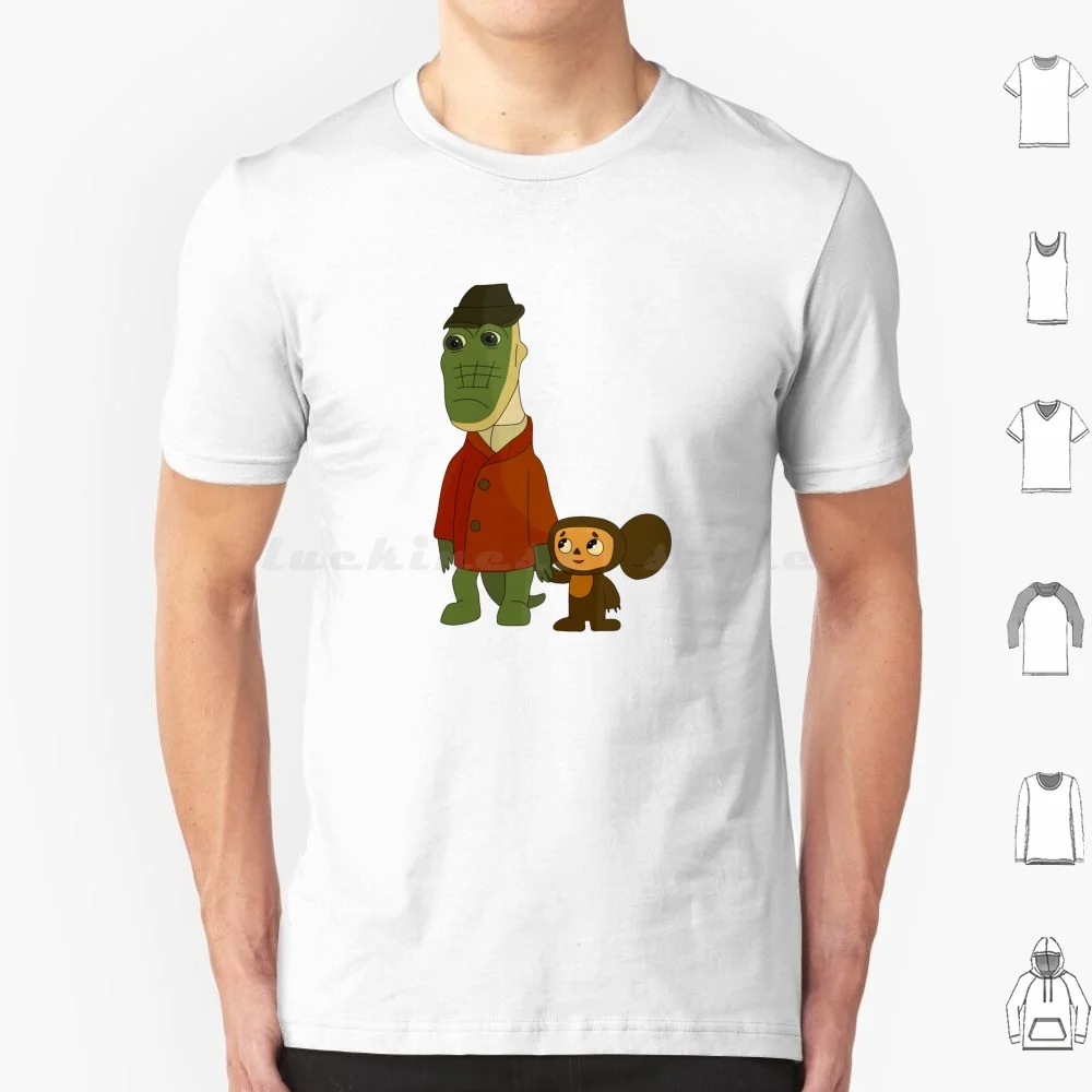Cheburashka-And-Gena-T-Shirt-6Xl-Cotton-Cool-Tee-Cheburashka-Crocodile ...