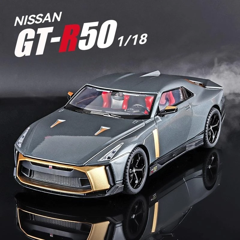 1-18-Nissan-GTR-50-oyuncak-araba-modeli-Diecast-minyat-r-yar-modeli-kap ...