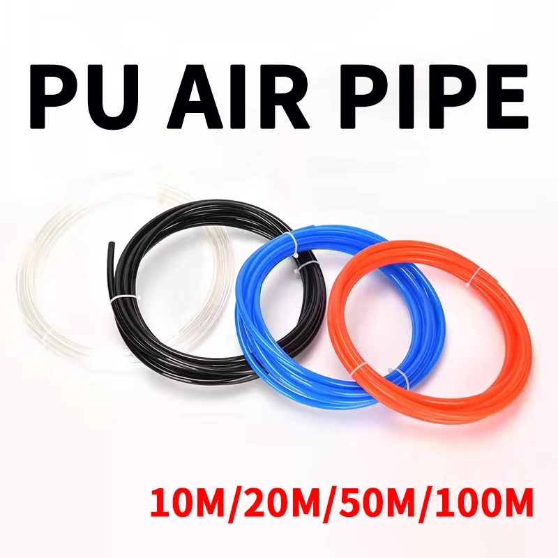 10-20-50-100Meter-Pneumatic-Tubing-Pipe-1-4-OD-Blue-Air-Compressor-PU ...